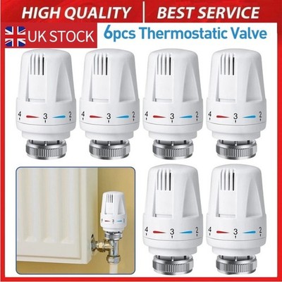 6X Thermostat Head TRV Radiator Thermostatic Heater Control Head ...