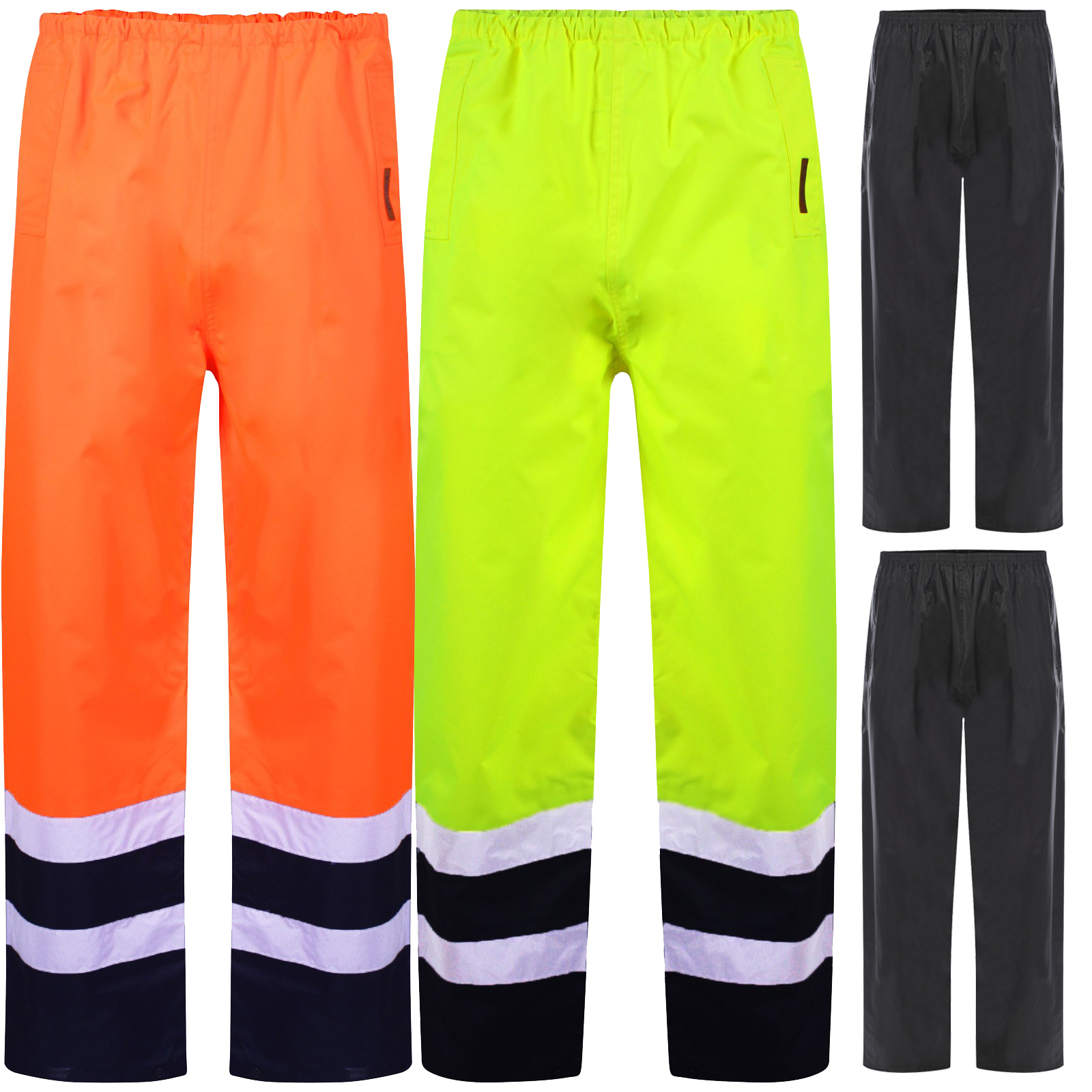 TWO TONE HI VIS VIZ VISIBILITY OVER TROUSER REFLECTIVE SAFTEY ...