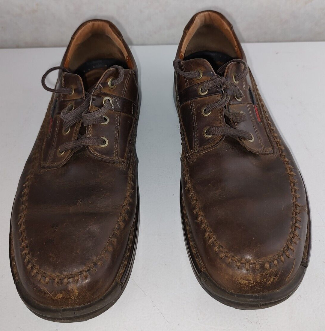 Ecco Shock Point Light Men's Shoes Brown Leather Loaf… - Gem