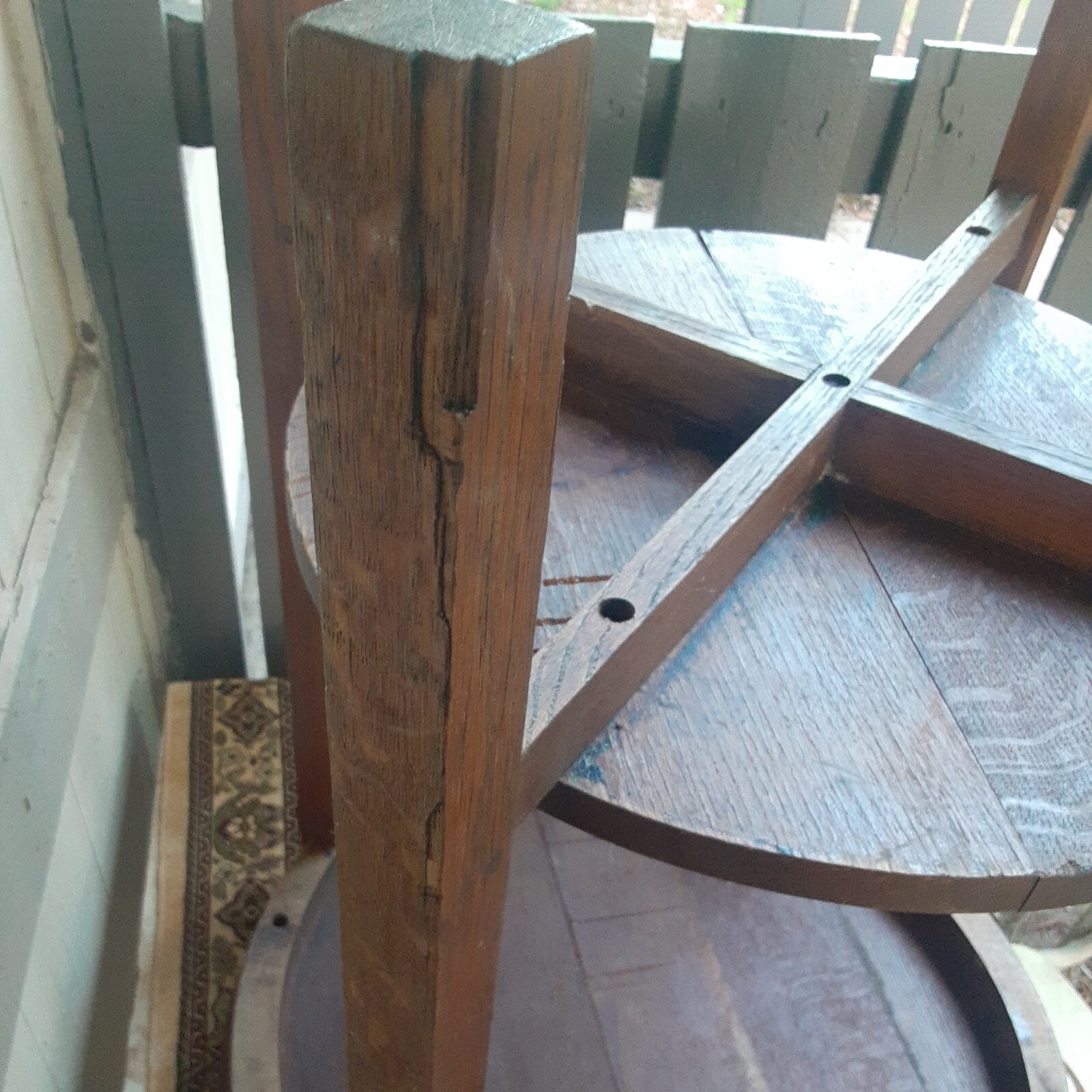 VINTAGE GUSTAV STICKLEY QUARTER SAWN OAK DOWLED ARTS&CRAFTS MISSION ...