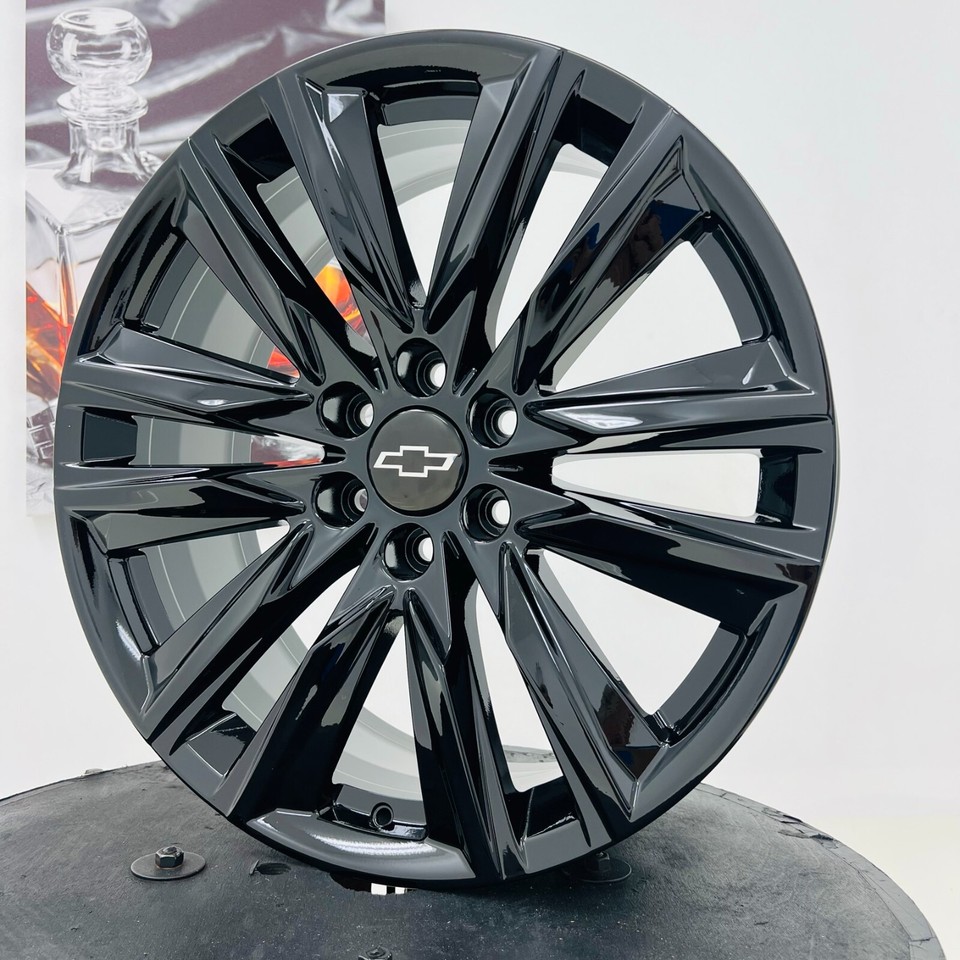 2024 Black Chevy Silverado Tahoe Suburban Wheels Rims RST GMC Sierra ...