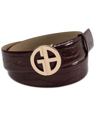 Giani Bernini Women's Croc-Embossed maroon Faux-Leather Belt L | eBay