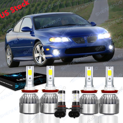For Pontiac GTO 2004 2005 2006 - 6x 6000K LED Combo Headlights + Fog ...