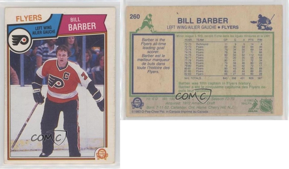 1983-84 O-Pee-Chee Bill Barber #260 HOF 0m8e | eBay