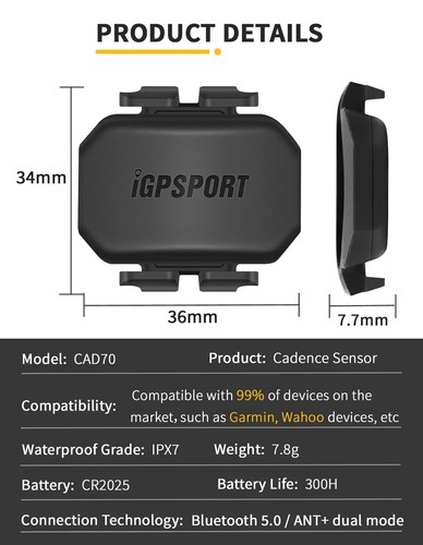 iGPSPORT Wireless Bike Speed & Cadence Sensor Set IPX7 Bluetooth ANT+ ...