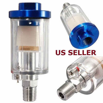 US SHIP Spray Gun 1/4" Air Line Mini Filter Water Trap Clear Painting ...