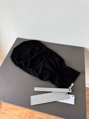 new rick owens balaclava black cashmere skull cap hat mask black mens ...