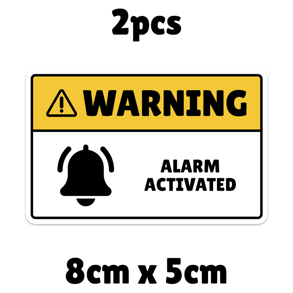 2 x Alarm Activated Safety Home Security Warning Sticker Decal | eBay ...