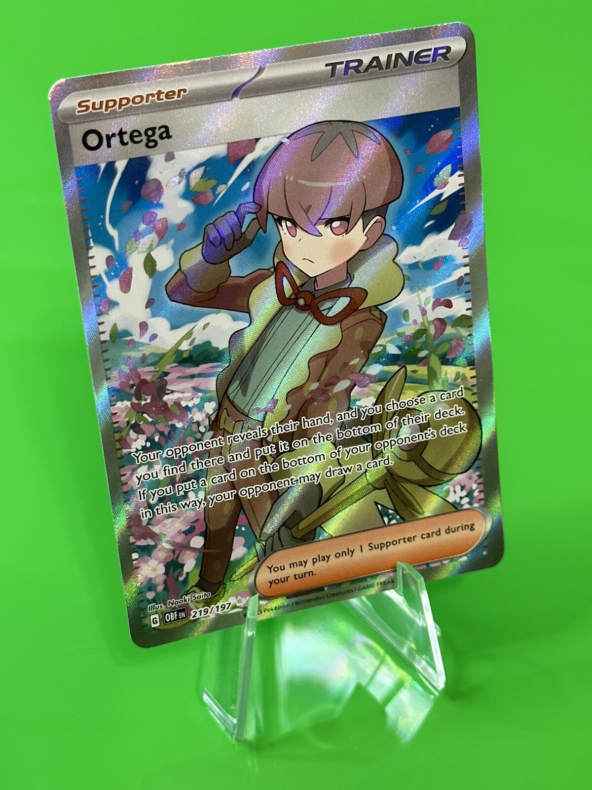 ⭐⭐⭐Pokémon Ortega Obsidian Flames Ultra Rare Full Art 219/197 NM!!!⭐⭐⭐ ...