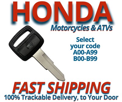 Honda Motorcycle ATV Keys Key Replacement cut to code A00-A99 B00-B99 ...