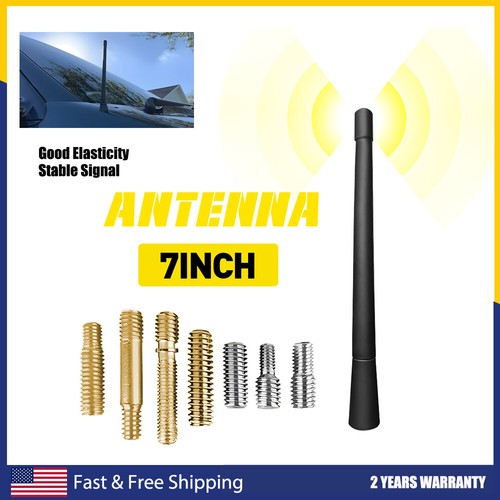 Universal 7" Short Antenna w/Screw Set Black AM/FM Radio Mast Pole ...