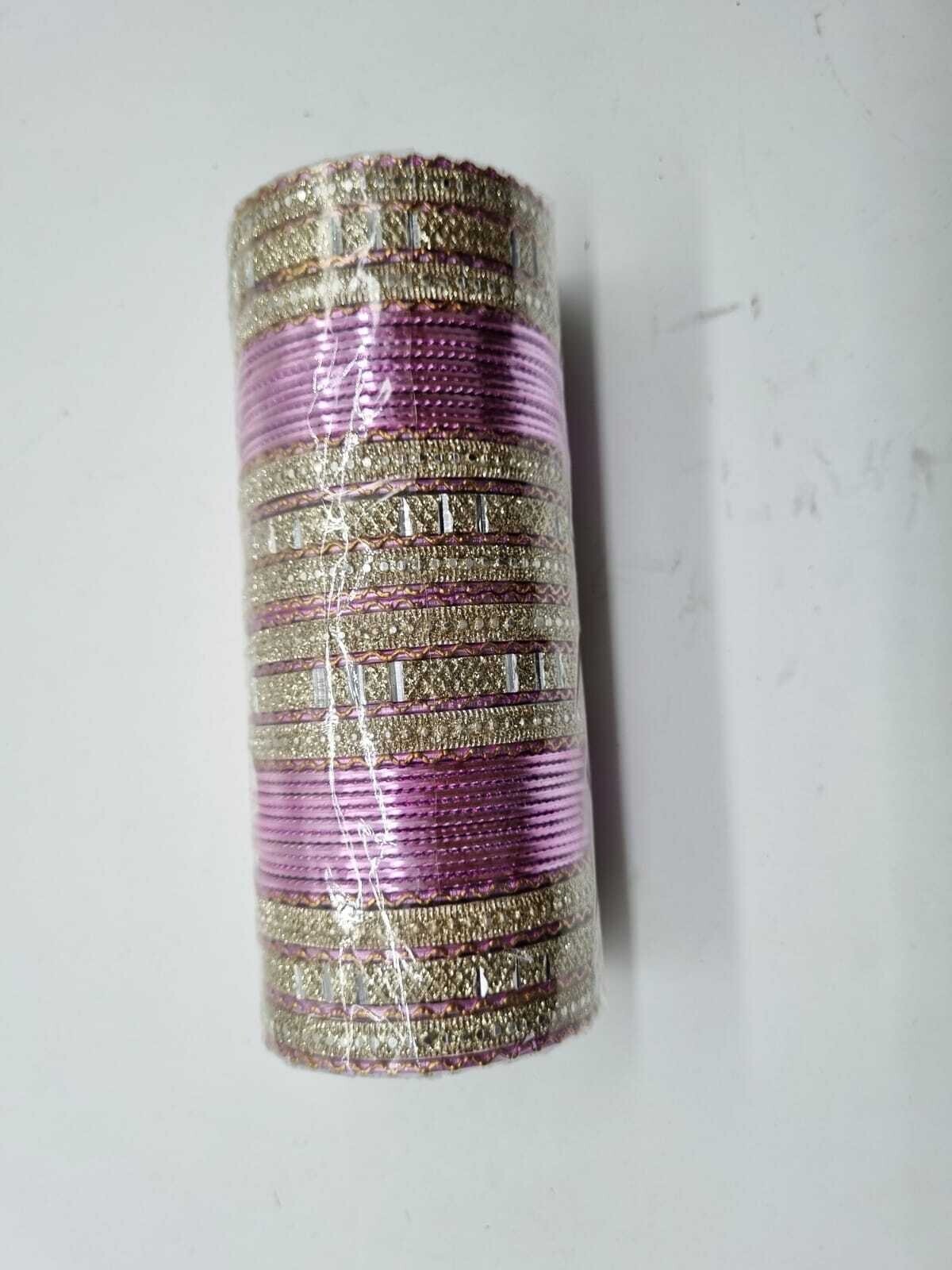 Pack of 48 pc Metal Indian Punjabi Chura Designer Bangle Chuda Set ...