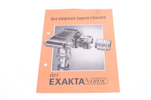 EXAKTA VAREX LENS MAGNIFYING GLASS ORIGINAL PRODUCT GUIDE BROCHURE ...