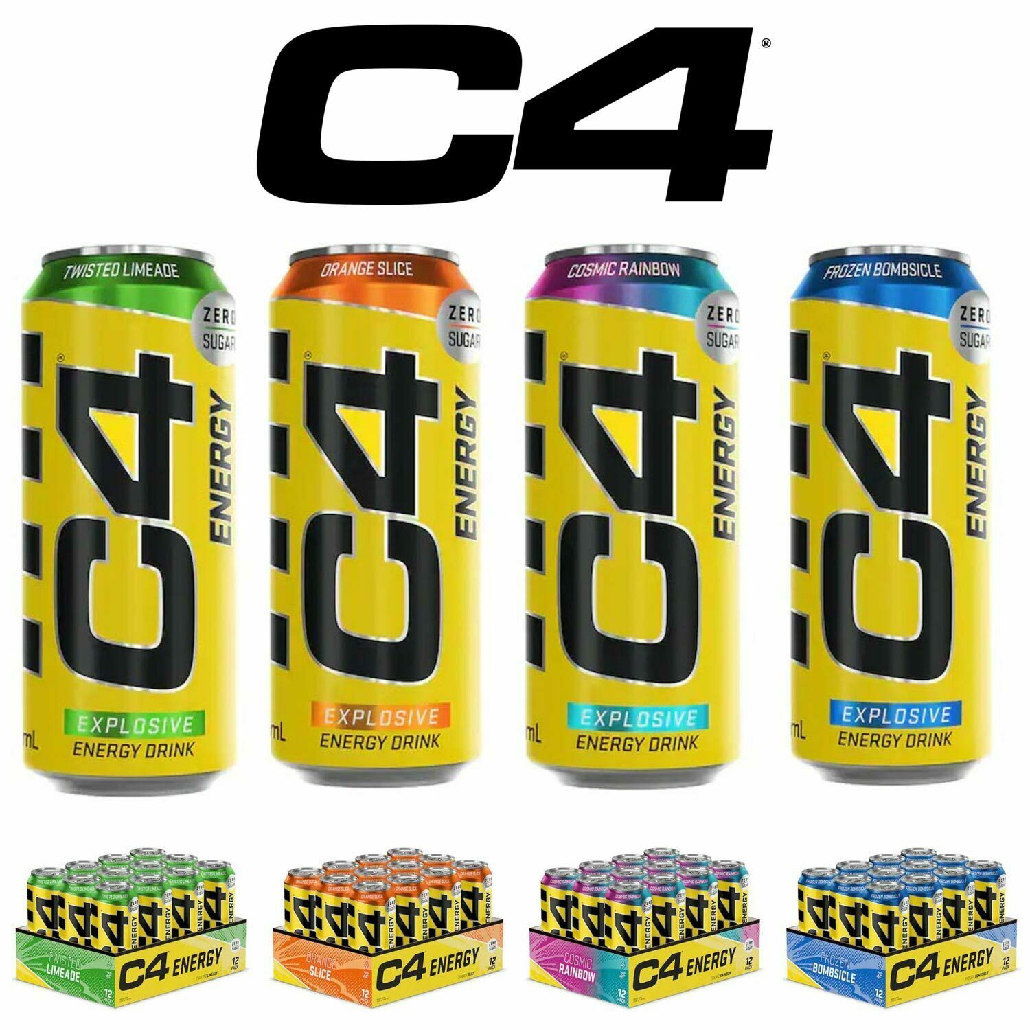 Cellucor C4 Energy Pre Workout Ready to Drink RTD 1/3/6/12 x 500ml ZERO ...