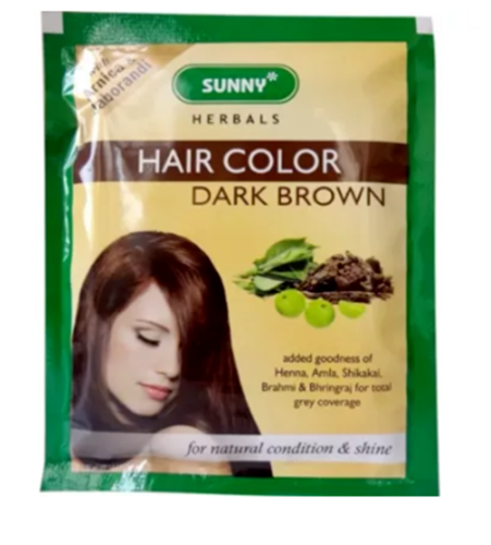 Bakson Sunny Hair Color Dark Brown (20gm x 5 pack) with Arnica, Henna ...