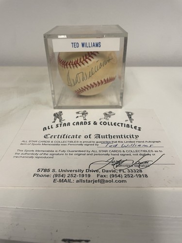 Ted Williams Autographed Baseball Authentic Signed Ball | eBay