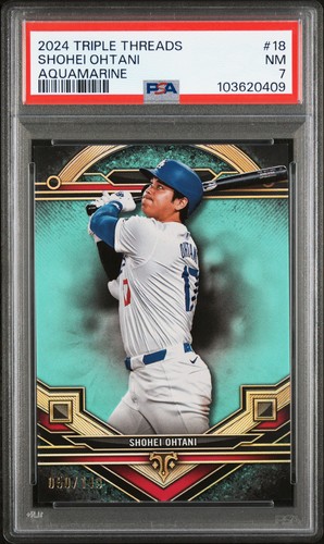2024 TRIPLE THREADS AQUAMARINE #18 SHOHEI OHTANI 50/149 PSA 7 | eBay