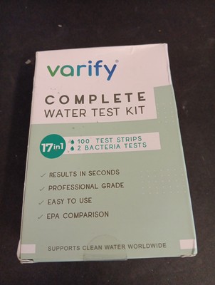 Varify 17 in 1 Complete Water Test Kit 100 Test Strips+ 2 BacteriaTests ...