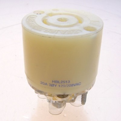 HUBBELL HBL2513 20A 30Y 120/208VAC CONNECTOR LOCKING PIN. NO BODY. NEW ...