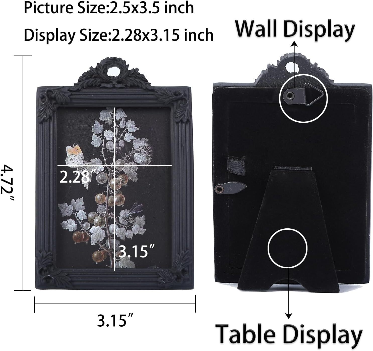 Small Vintage Picture Frames 2.5x3.5 Ornate Antique Wallet Size Picture ...