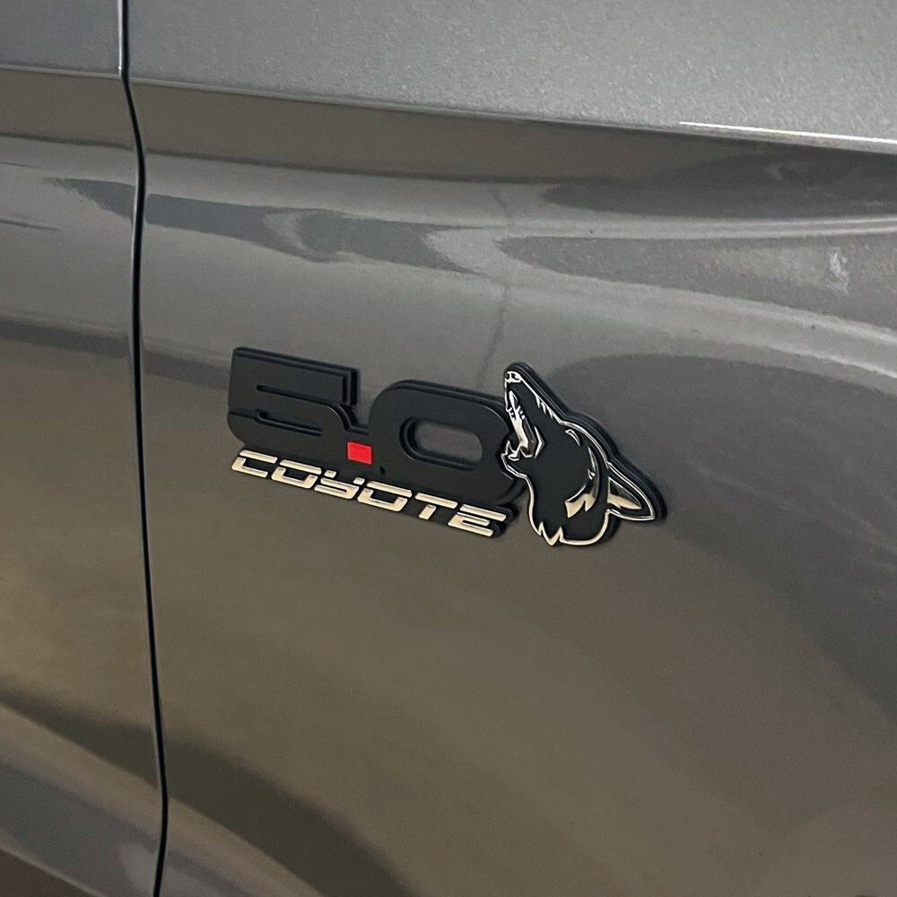 White Howling Coyote 5.0 Fender Emblems Fits 15-24 Mustang, F150 ...