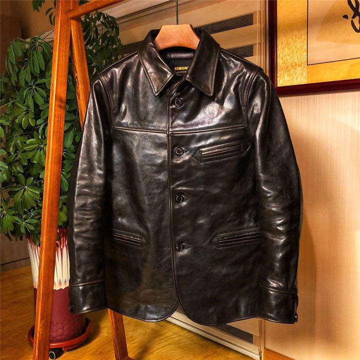 RRL Brakeman Coat Leather Jacket Brown Horsehide 30's… - Gem