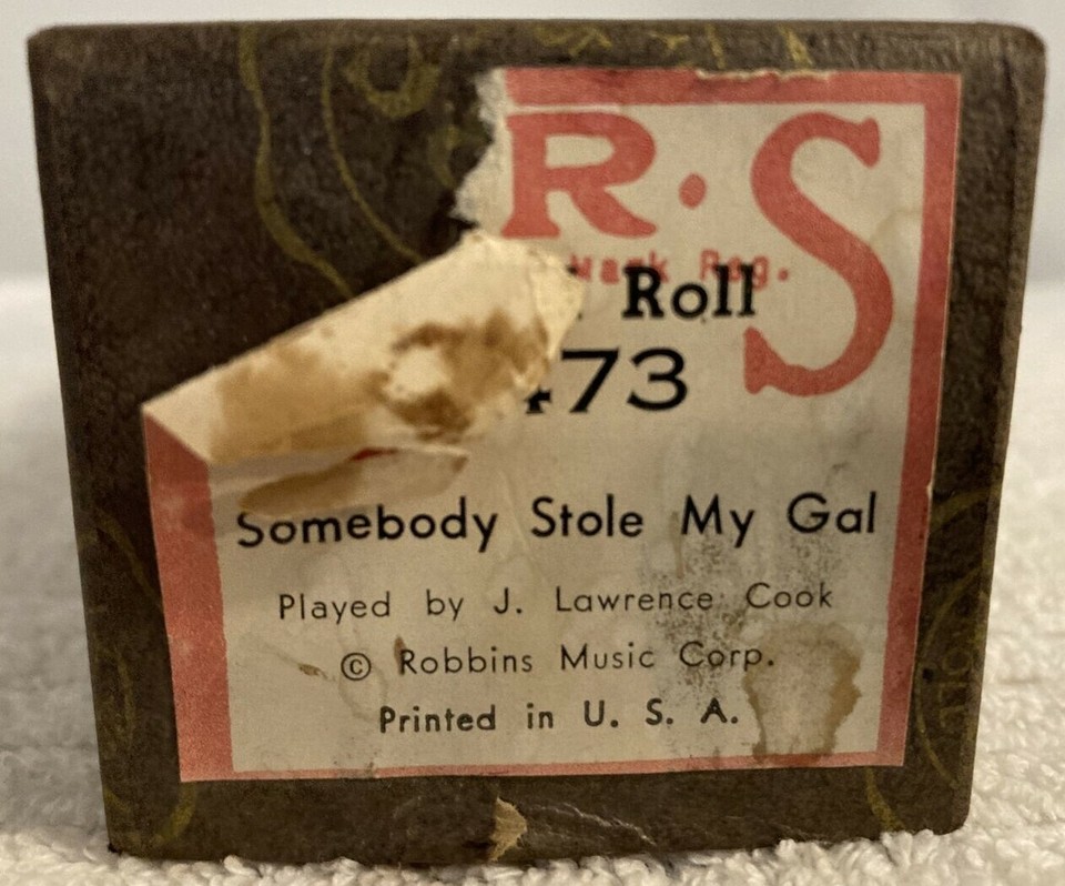 Vintage QRS PLAYER PIANO WORD ROLL "SOMEBODY STOLE MY GAL" #2473 | eBay UK
