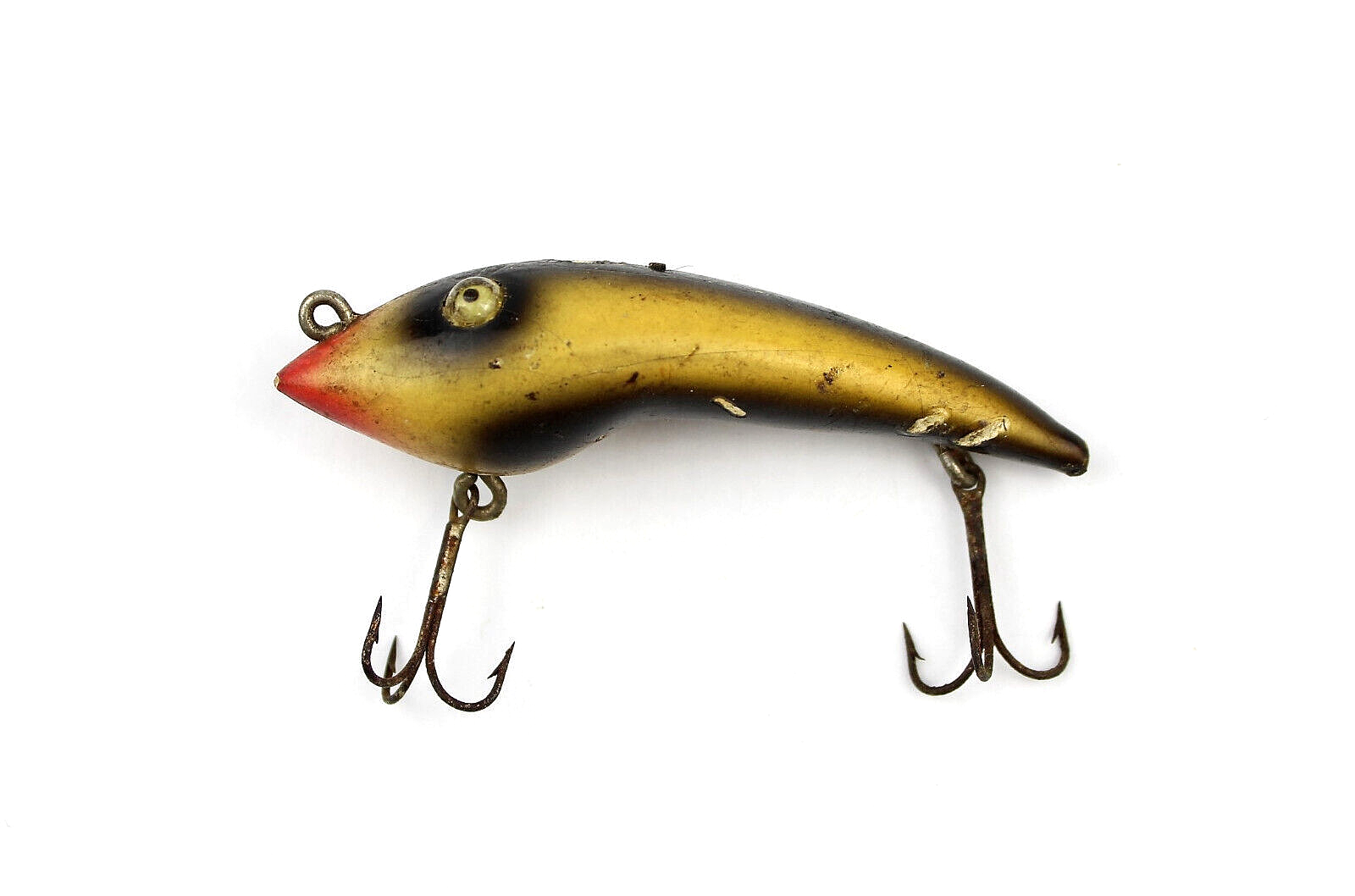 VINTAGE MOONLIGHT POLLYWOG WOOD FISHING LURE WITH GLASS EYES | eBay