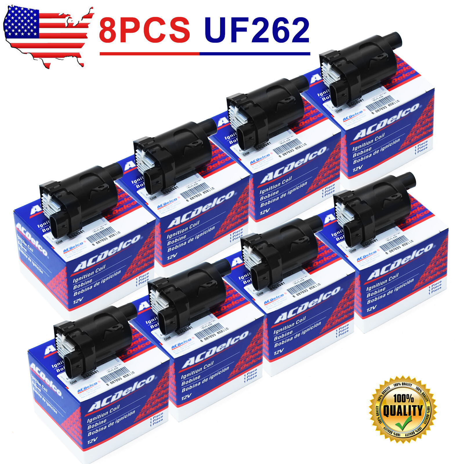 8PCS Genuine Ignition Coils Fit Chevrolet G/M 5.3L 6.0L 4.8L BSC1251 ...