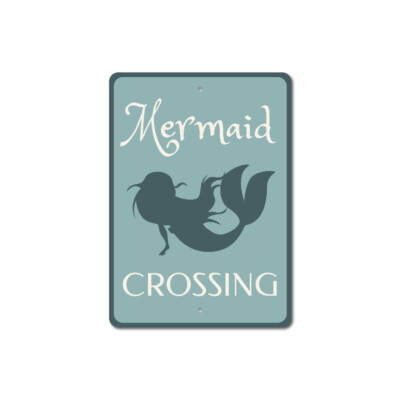 Personalized Mermaid Crossing Sign Custom Pool Beach Aluminum Metal ...