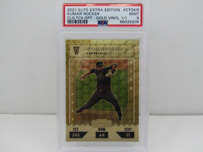 KUMAR ROCKER 2021 ELITE EXTRA EDITION COLLEGE TICKET GOLD VINYL 1/1 ...