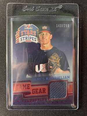 2015 Panini USA Stars & Stripes James Kaprielian Longevity Ruby Jersey ...