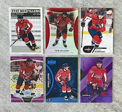 Capitals Card Lot (6) — Carlson /299, Wilson /499, Protas /275 ...