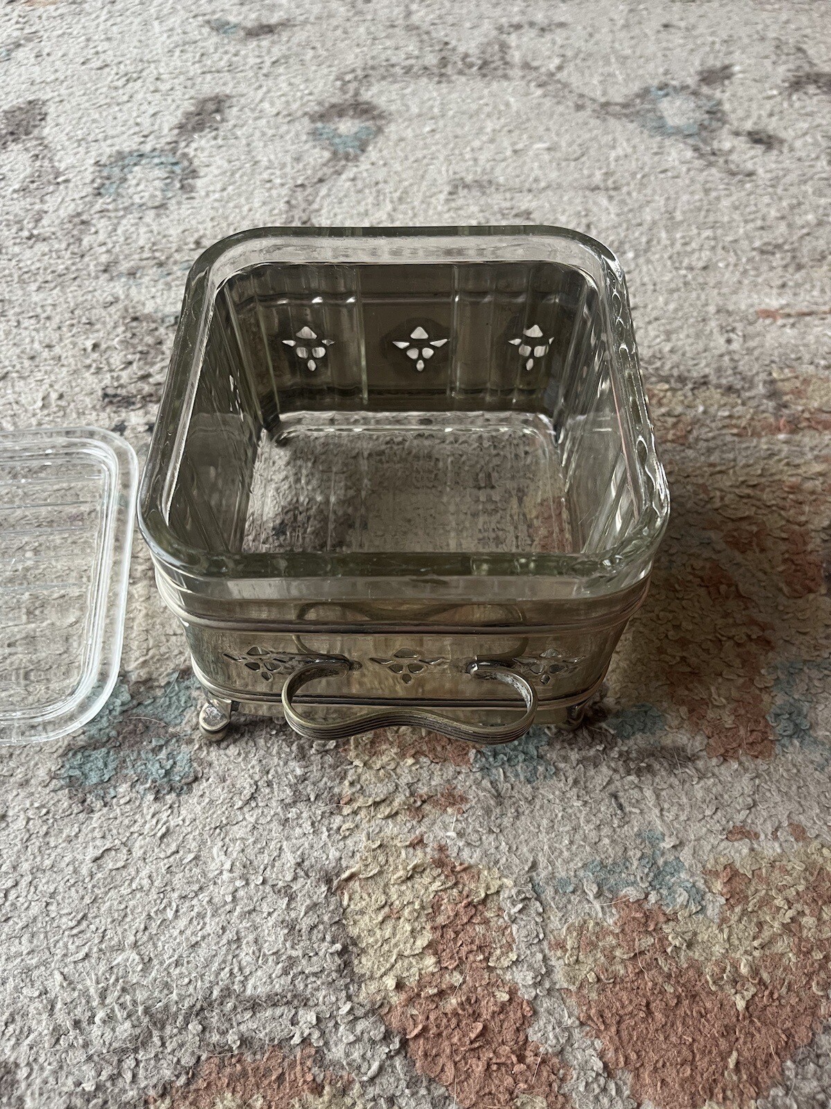 ART DECO LEWBURY SILVER PLATE & GLASS BUTTER DISH & LID 2 BAKELITE ...