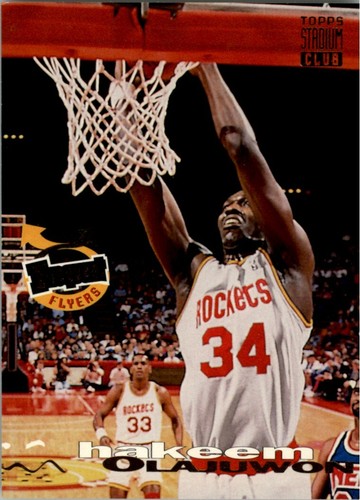 1993-94 Topps Stadium Club #348 Hakeem Olajuwon Frequent Flyers Houston ...