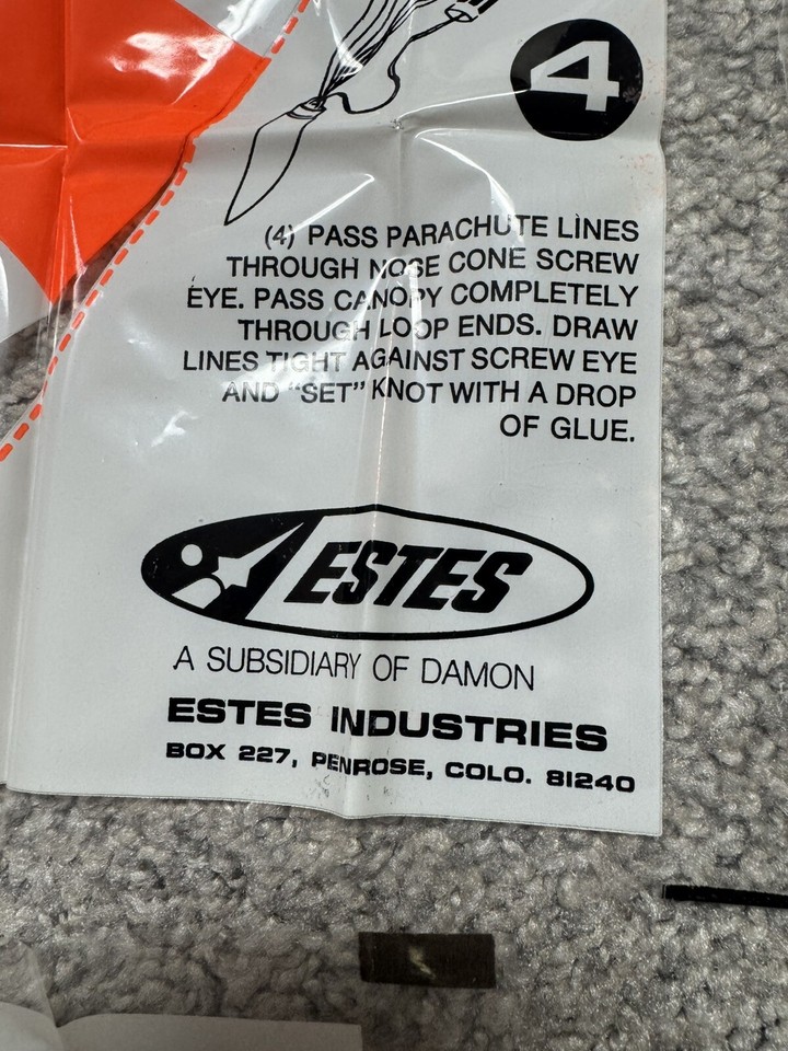 Vintage 1960’s Estes Lot Of 4 Flying Model Rocket Parachutes 🪂PARA-PAK ...