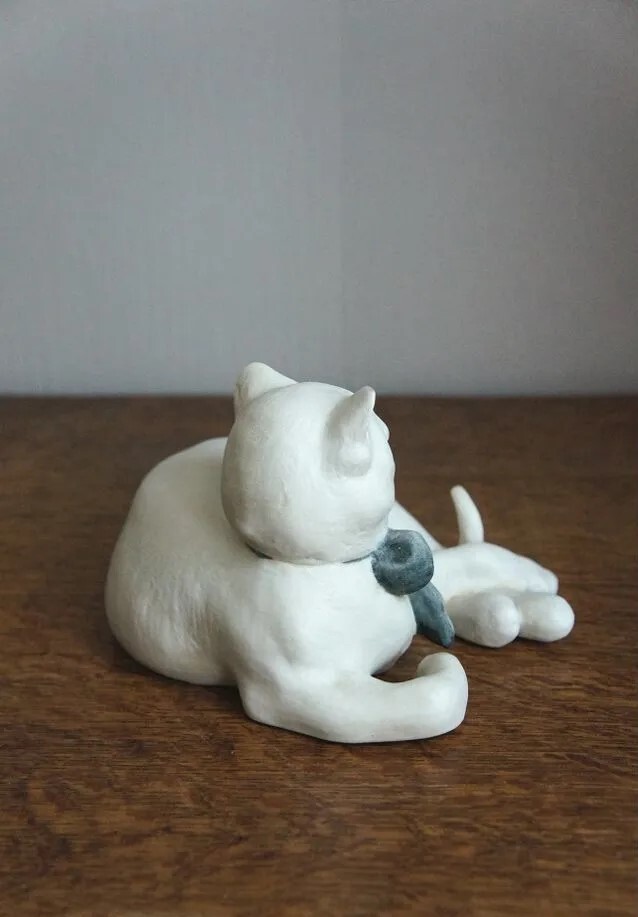 Giuseppe Cappe Biscuit Porcelain White Cat Sculptures Capodimonte ...