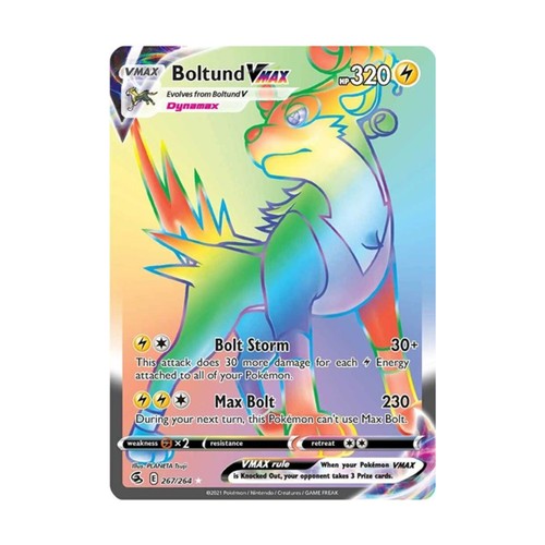 Pokemon SWSH08: Fusion Strike Boltund VMAX (SR) (SR) #267/264 (Holo) NM ...