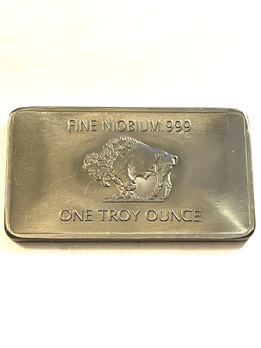 1 Ounce Pure Niobium Bar, Buffalo Design From The CMC Mint ...