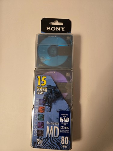Pack of 15 Sony Minidisc NEW SEALED Mini Disc Color Collection 74 ...