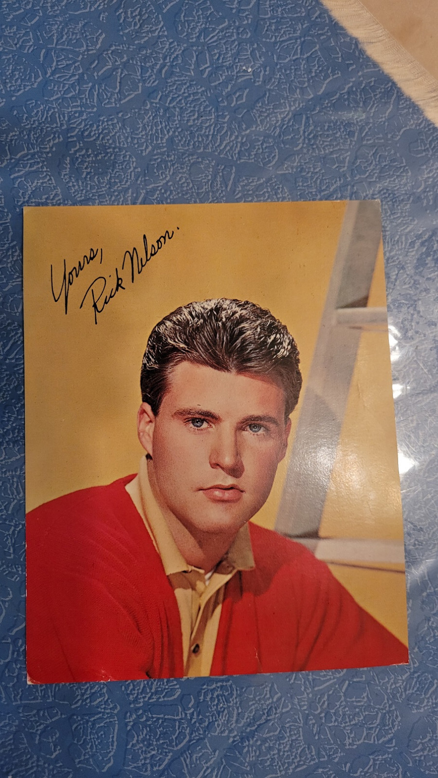 RARE CHANTEUR ET ACTEUR RICKY NELSON ANNEES 50's AUTOGRAPHE 18X14 CM ...
