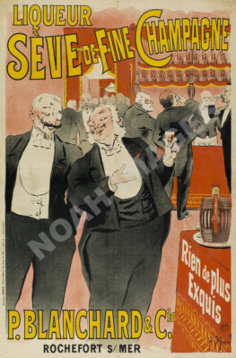 Seve vintage Fine Champagne liquor ad poster repro 12x18 | eBay