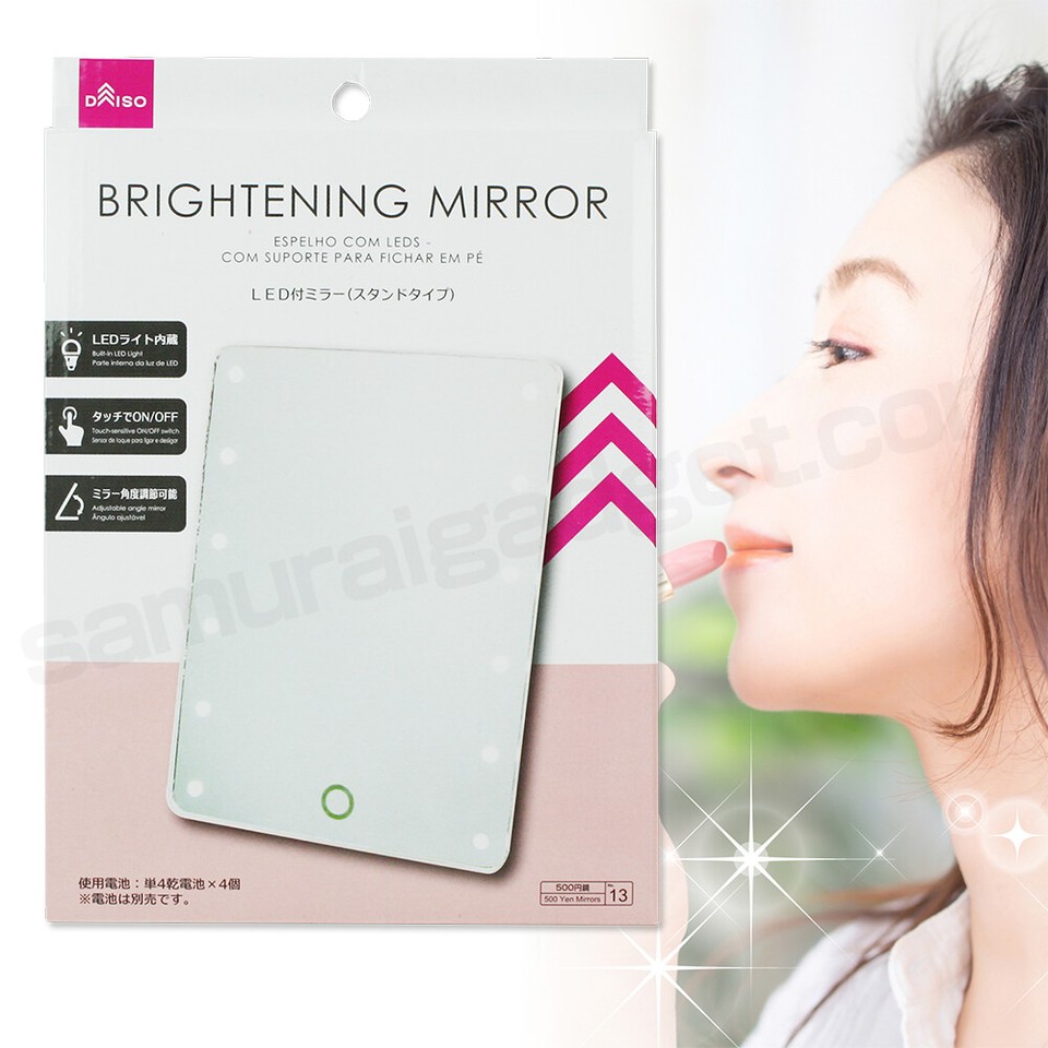 DAISO Brightening LED Mirror (Stand Type) Mirror with LEDs - Upright ...