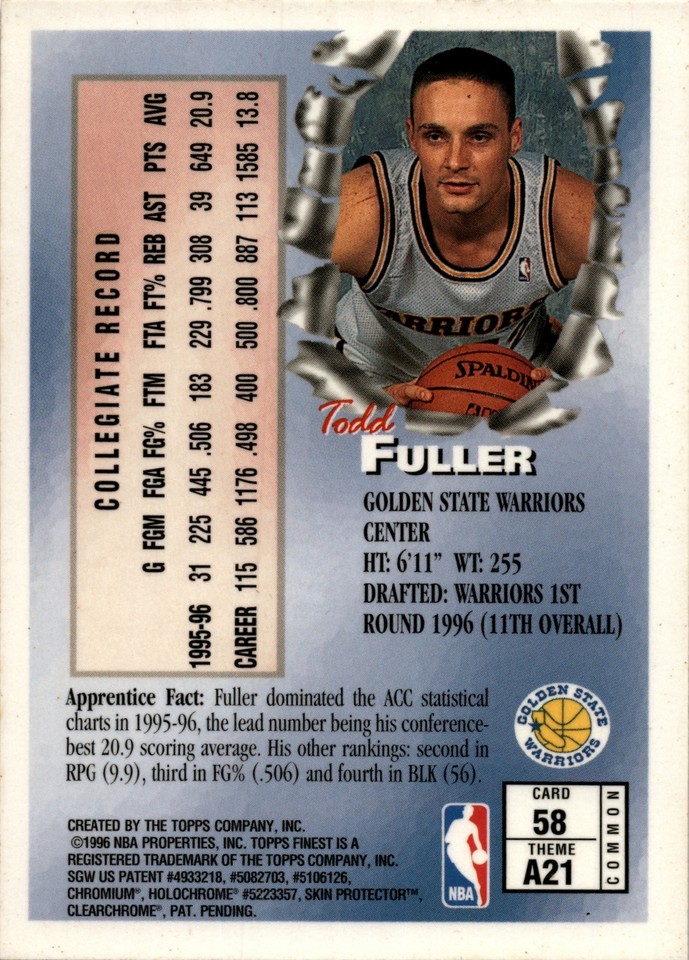 1996 Finest #58 Todd Fuller Great! | eBay