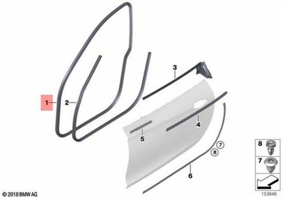 For BMW Genuine Door Seal Left 51767054027 | eBay