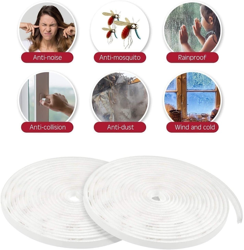 Draught Excluder Brush Pile Weather Seal Strip Insulation Door Window ...