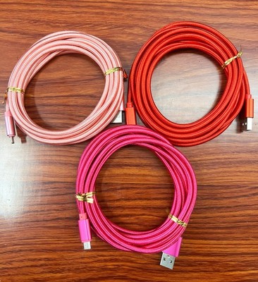 3-Pack 10ft Micro USB Multicolor Braided Fast Charger Data Sync Cable ...