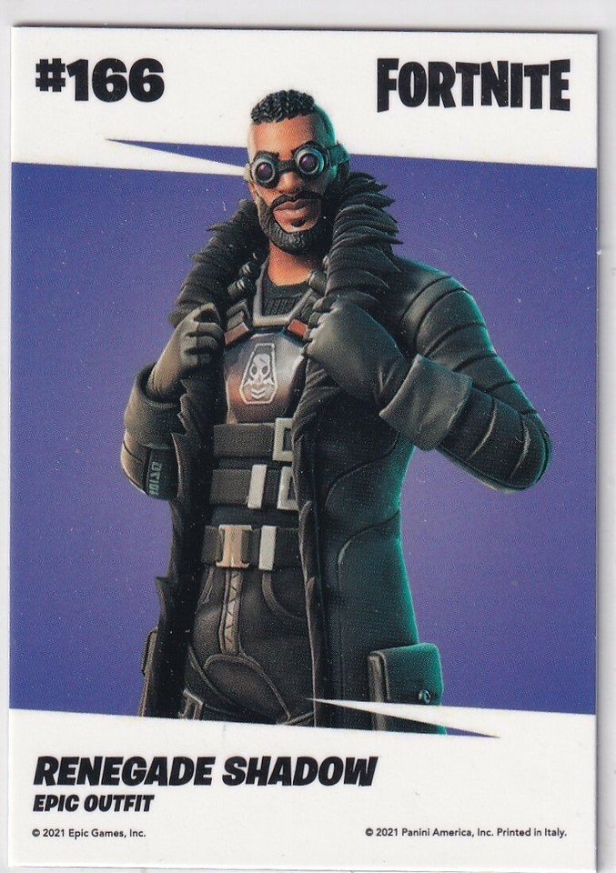 Panini Fortnite Card Series 3 Italy Print #166 Renegade Shadow ...