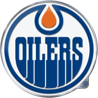 Edmonton Oilers Auto Emblem, Aluminum Metal, Embossed Team Color ...