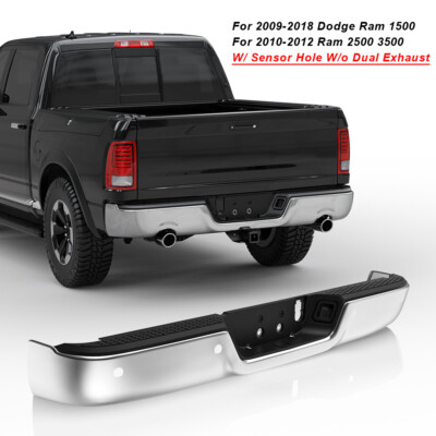 Chrome Rear Bumper For 2009-2018 Dodge Ram 1500 2010-12 2500 3500 W ...